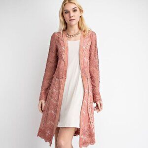Vocal | Jackets & Coats | Nwt Vocal Studded Lace Suede Cardigan Natural ...
